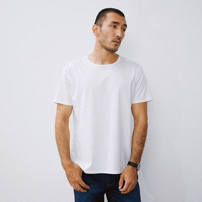 MTX03005茉莉雅集去繁从简100支双面丝光匹马棉T恤圆领短袖男