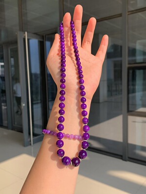 回收舒俱来皇家紫塔链， 总长50cm，13-5.6mm，54.25g