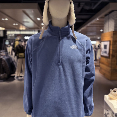 北面男女户外休闲半拉链抓绒衣