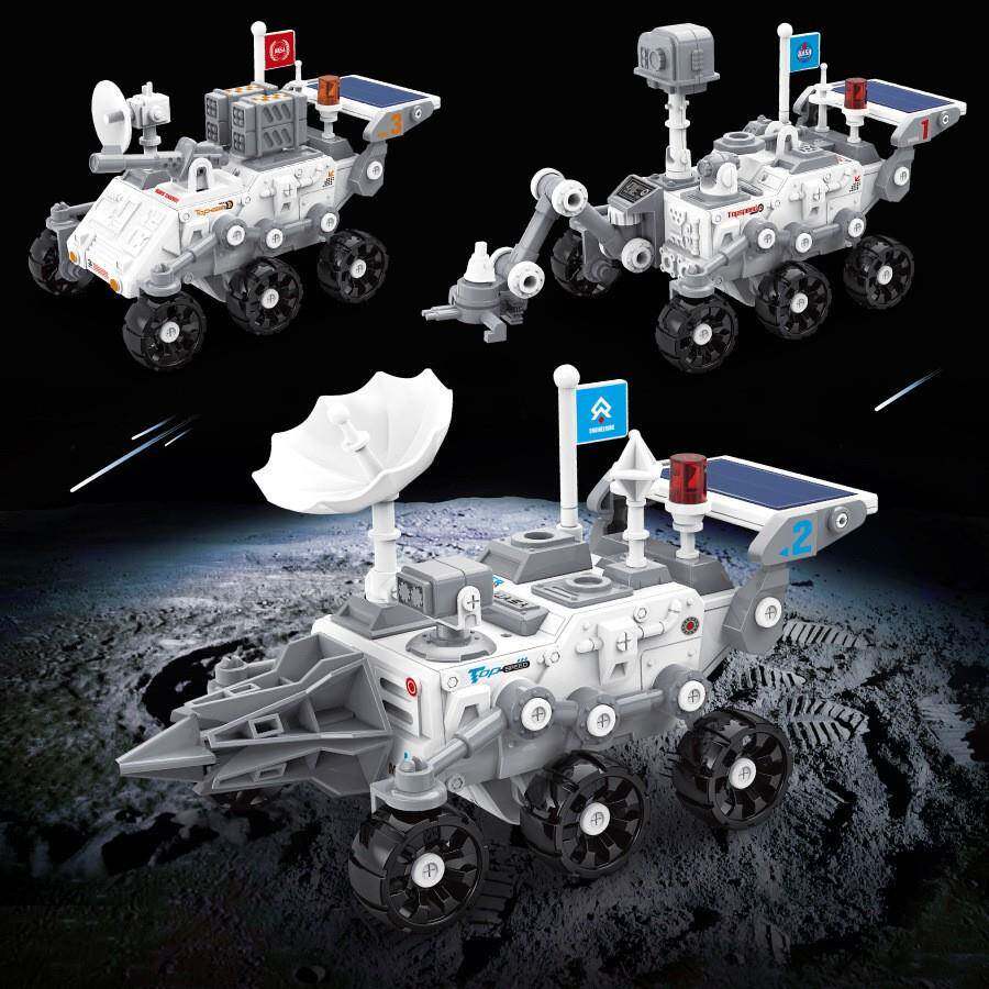 儿童科学实验玩具三合一火星探索装备套装STEM拼装太阳能玩具