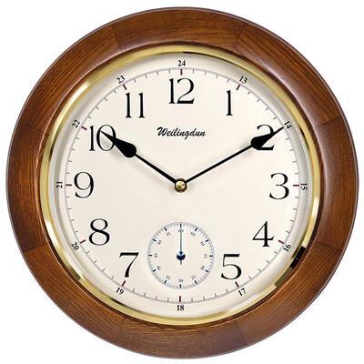 威灵顿挂钟 实木挂钟 客厅居家挂钟挂表 圆形 G10504