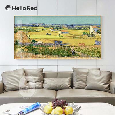 网红横版大简幅客厅沙发背景挂画莫名画奈现墙代卧室装饰画日约出