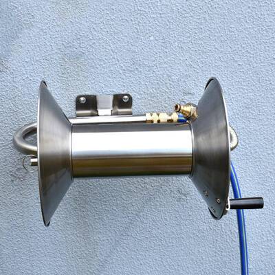洗家车水架绕管器管用卷管盘管器WW10112-车架不锈钢管挂墙壁浇花