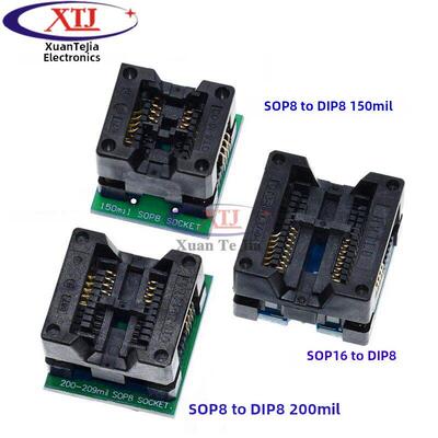 SOP8/SOP16转DIP8 SA602镀金IC测试座 转换座 烧录座150/200mil