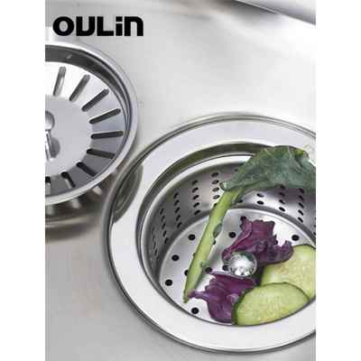 欧林原装水槽排水管配件114单层双层不锈钢140排水管盖