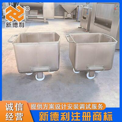 不锈钢食品厂物料周丸转车用子馅盛装小料VCK商车型移动手推小桶
