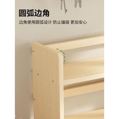 实木书架桌面置物落用地飘窗家儿童生简易多层学架收纳桌NRR上小