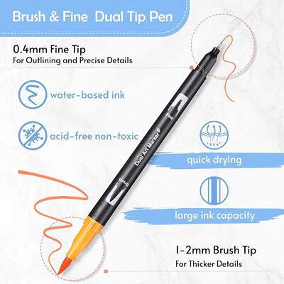 72pcs Color Double Ended Art Marker Pens Set, Suitable for A