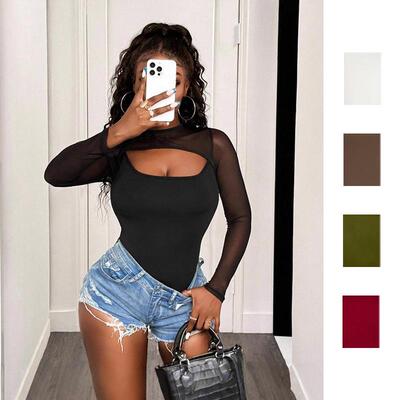 Womens SlimFit OnePiece Swimsuit Shein Basics Solid Color