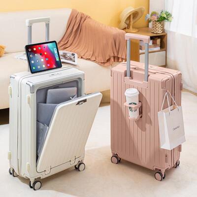前置开口行李箱20寸可登机小型24寸多功能行礼箱密码旅行箱拉杆箱