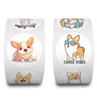 500pcs Cute Corgi Stickers Cartoon Dog for Kids Children