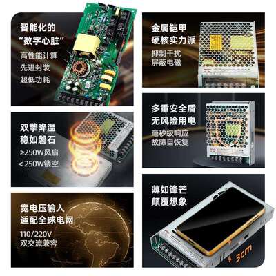 NVVV开关电源LRS50/100/350W变压器220V转直流24V12V灯带LED监控