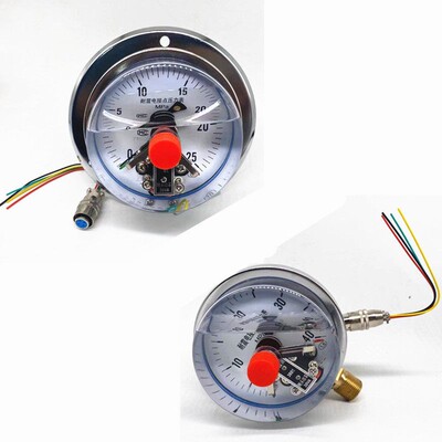 Ynxc100Zt Iii轴向抗冲击电接点压力表不锈钢抗振动液压压力