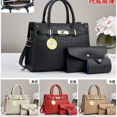 Womens PU Leather Handbag Durable Large Capacity Design