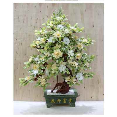 天然大玉石68朵牡丹艺花树型盆景客厅会所酒摆件家ZYN居装店饰品