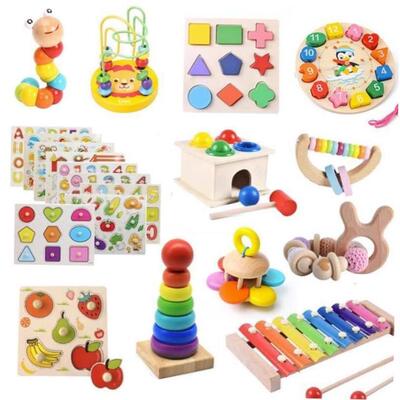 Montessori Baby Toys Kids 3D Wooden Puzzles Early Learning B