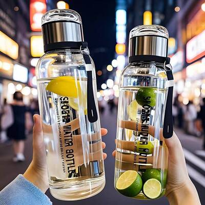 茶水分离杯玻璃杯男士水杯大顿顿杯新款手提水杯1000泡茶杯大容量