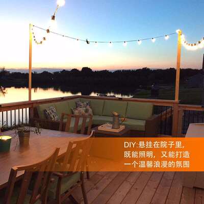 太阳能灯串玻璃塑胶G40LED圣诞节日花园装饰灯智能彩灯发光节日灯