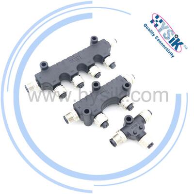 NMEA2000连接器 T型分线器（一出二）塑胶金属款5芯航空插头