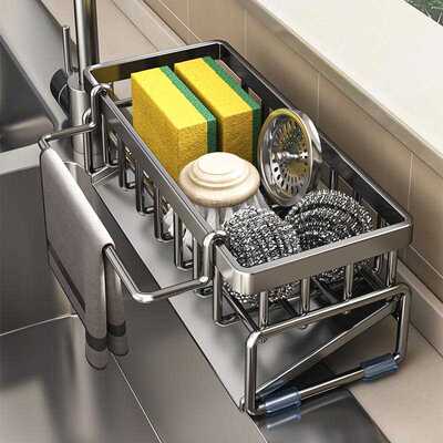 Kitchen Sink Organizer Drying Rack No-Drill Home Use Dishwas