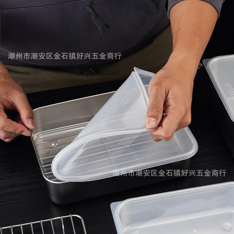 不锈钢速盒冻饺子鲜带可视盖密封冰便箱收无品牌/纳餐盒当饭盒保