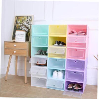 6pcs Transparent plastic shoe box dustproof Shoes cabinet 1