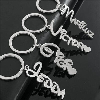 Custom Name Keychain Personalized Stainless Steel Pendant Ke