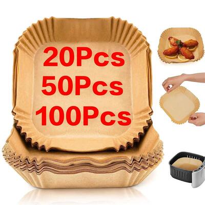 Large Square Air Fryer Paper Liners Disposable Parchment
