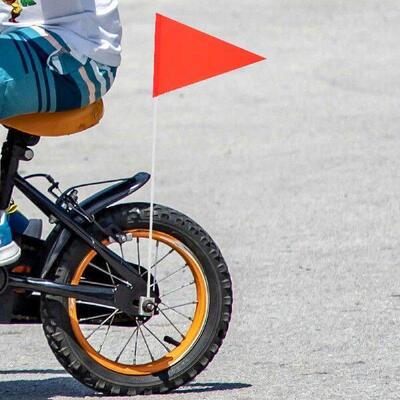 6pcs Warning Pennant Reflective Safety Bike Flags Triangle