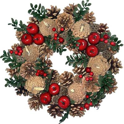 花逸13.78英寸花环客厅餐桌壁橱品家居节日展示前门墙壁窗户装饰