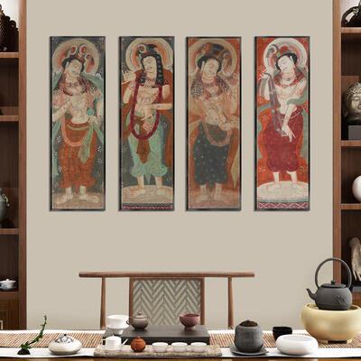 龟兹华彩可来图定制纯手绘壁画玄关装饰画国画颜料制作
