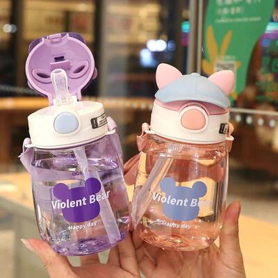 550Ml Kids Sippy Cup Water Bottles Creative Cartoon Feeding
