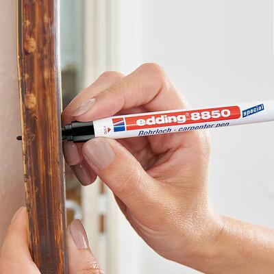 edding8850超长笔尖20MM长笔头木工笔木匠打孔笔钻深孔标识记号笔