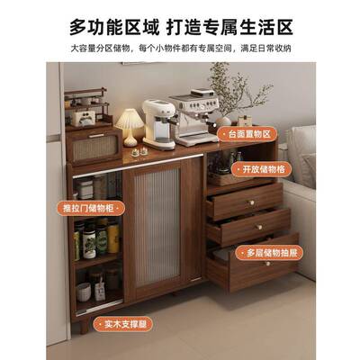家用实餐边柜小户型木色橱收纳柜厨房柜储物柜茶CBG00740水边柜酒