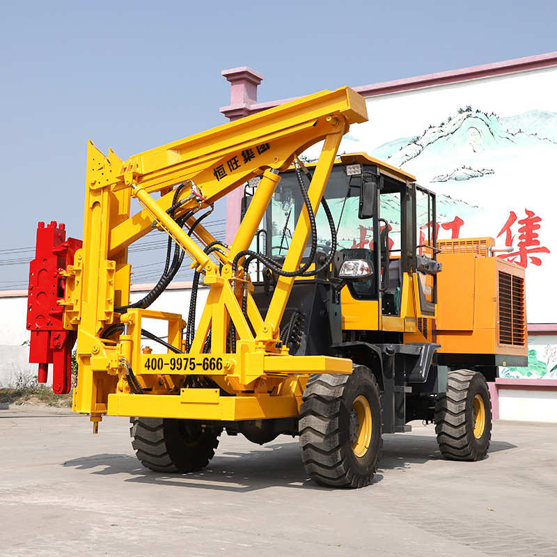 桩高速公路路面打桩机拔护栏恒钻孔护栏小型旺一体机公路打桩机打