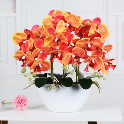 桌工厂直销蝴蝶仿真花摆件手客厅SVQ感兰花假花桌面兰花艺餐花娟