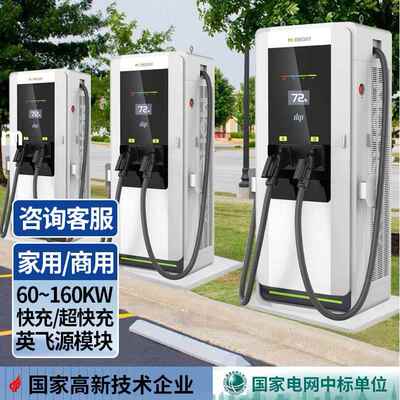 120KW160千瓦新能源电动汽车通用充电桩商用立式直流双枪快速充电