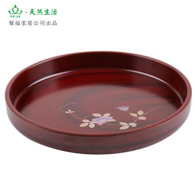 YFJY紀の里丸盆MAKOTO日式漆盘进口餐盘茶盘
