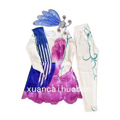 高档晓春飞蝶舞蹈舞演出服儿童梦彩蝶飞表演服装飞舞幼儿群表演碟