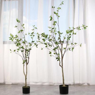ins北欧风仿真植物盆栽仿真椿树大型家居客厅店面商铺落地绿植