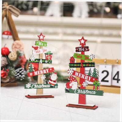 Christmas mini tabletop Christmas tree wooden decoration