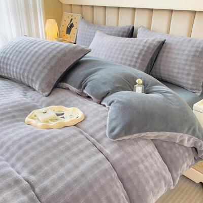 定做牛奶绒被套150x170x180x190x200x210x220x230纯色塔芙绒被罩