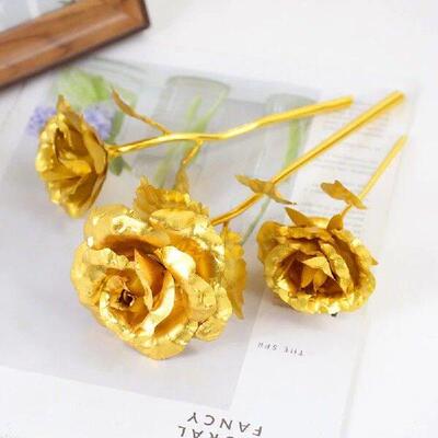 1/2PC Gold Foil Rose Artificial Flower Forever Love For
