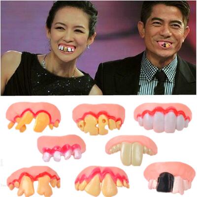 Vampire zombie teeth funny dentures Halloween prank 僵尸假牙