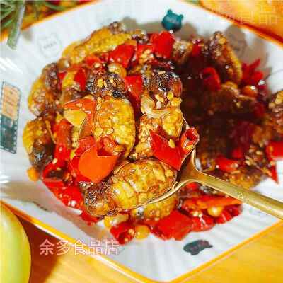 熟食雌蚕蛾满籽母蚕蛾大蚕蛹蜕变带籽母蛾子高蛋白油炸即食昆虫子