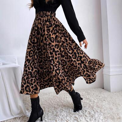 Half length skirt, women's mid length letter skirt