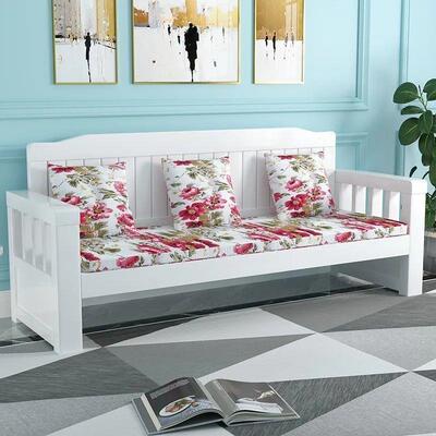 好似玉加厚粗腿全实木沙发组合客厅出租房阳台简约现代单多人轻奢