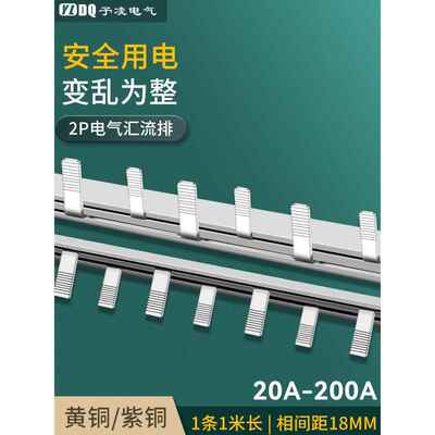 2P63A电气歧管20A32A40A-100A铜连接带配电箱断路器并联