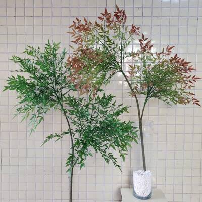 仿真植物大枝南天竹新中式家居酒店样板间景观装饰婚庆设计叶