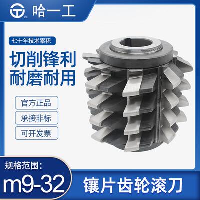 哈一工高速钢镶片齿轮滚刀7度前角QBm12 14 16 22 28 30 AB级M2